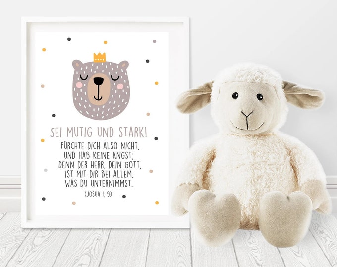 Christliches Poster: Sei stark und mutig!... Josua 1,9 - Etsy.de