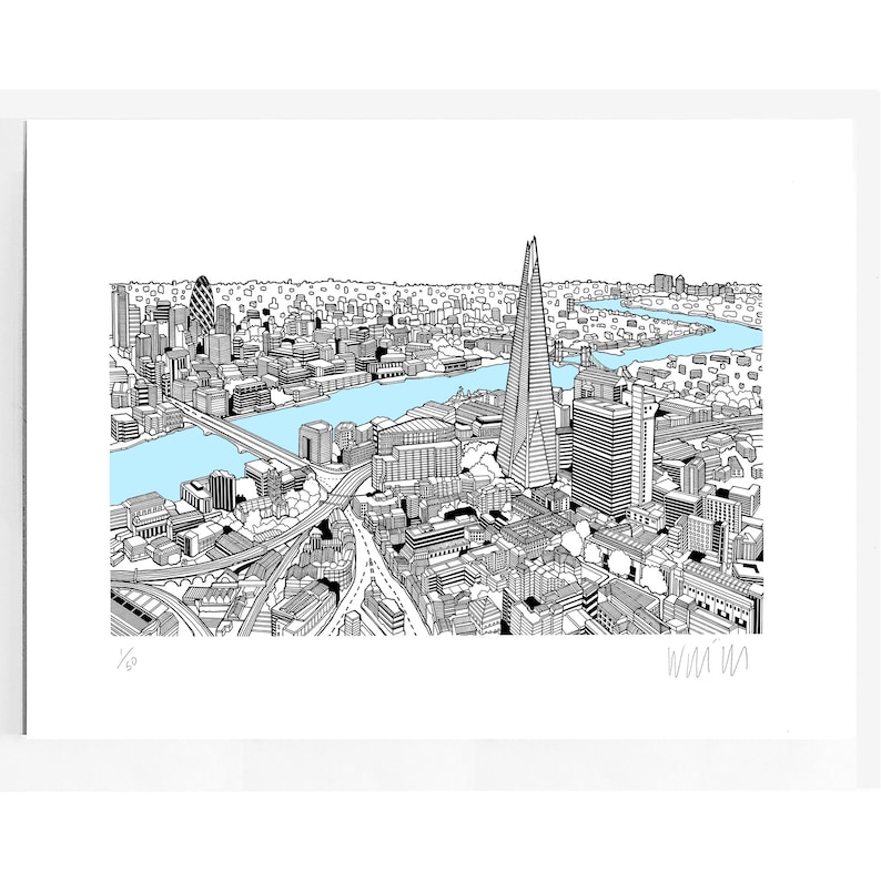 The Shard, London Limited Edition Screen Print, Architectural Print ...