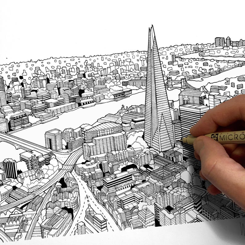 The Shard, London Limited Edition Screen Print, Architectural Print ...