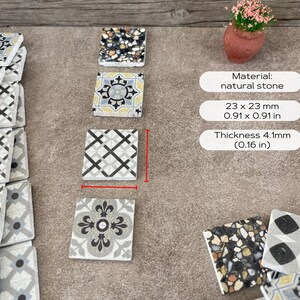 Mini Stone Tiles, Dollhouse Flooring, Hobby Miniatures Floor Tiles ...
