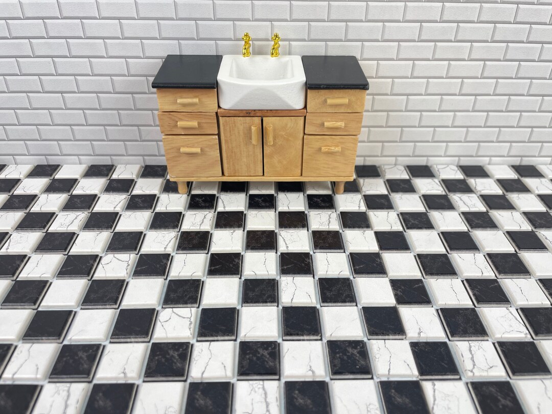 Dollhouse Tile Flooring, Hobby Miniatures Floor Tiles, Antique ...