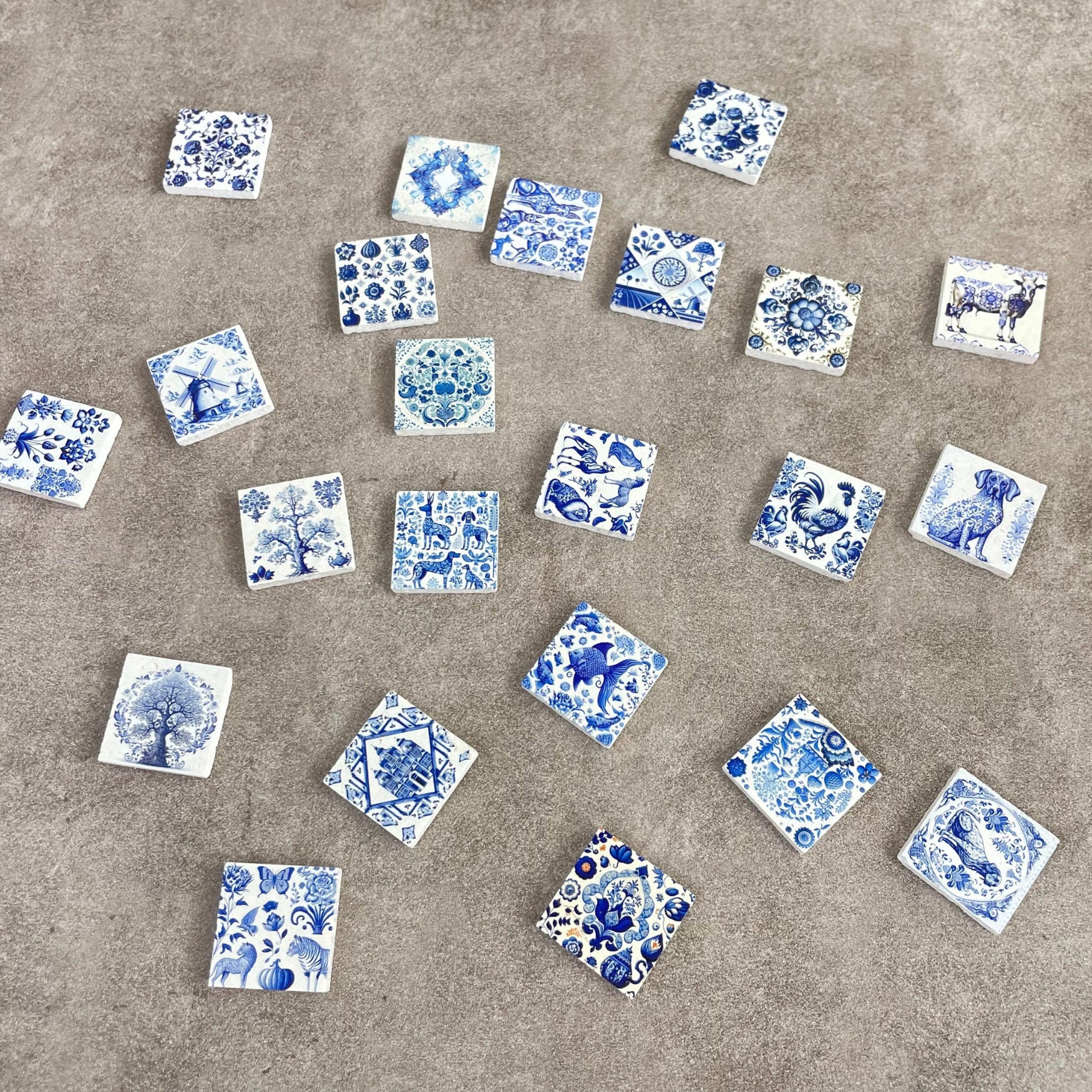 Miniature Stone Tiles, Crafts Wall Mosaics, 1:12 Scale Small Square ...