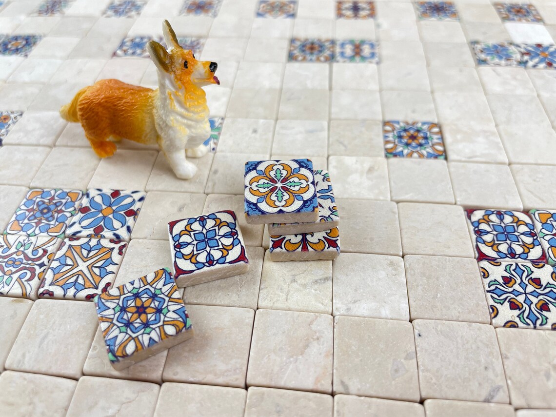 Dollhouse Flooring, Hobby Miniatures Floor Tiles, 1:12 Scale Small ...