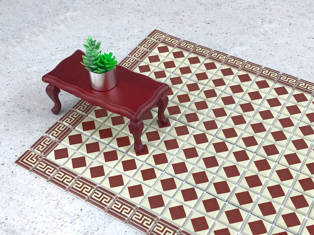 Dollhouse Tile Flooring, Hobby Miniatures Floor Tiles, Antique ...