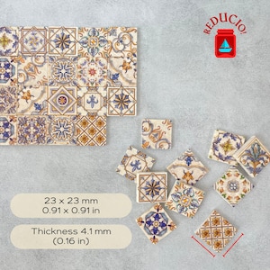 Miniature Stone Tiles, Crafts Wall Mosaics, 1:12 Scale Small Square ...