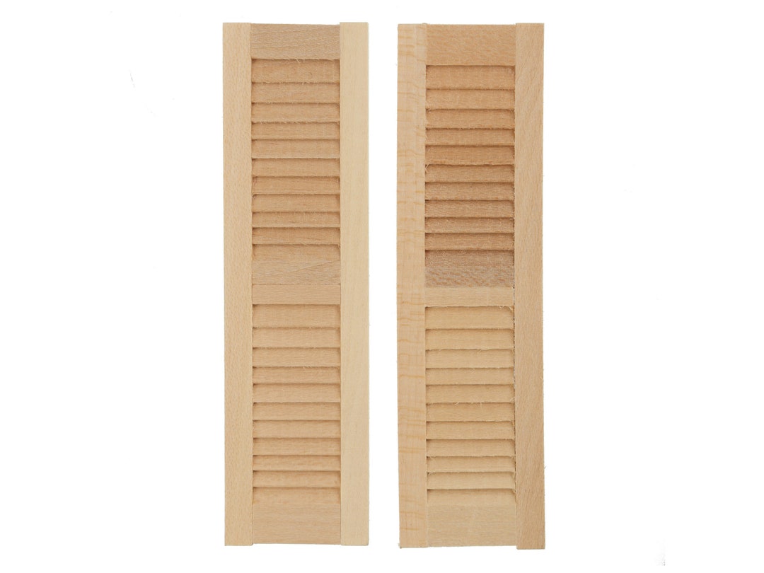 Dollhouse Miniature Louvered Shutters: 1/12 Scale, DIY Wood Window ...