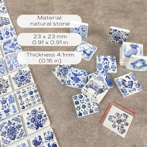 Miniature Stone Tiles, Crafts Wall Mosaics, 1:12 Scale Small Square ...