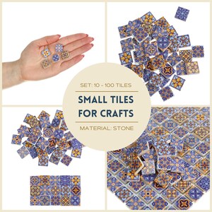 Miniature Stone Tiles, Crafts Wall Mosaics, 1:12 Scale Small Square ...