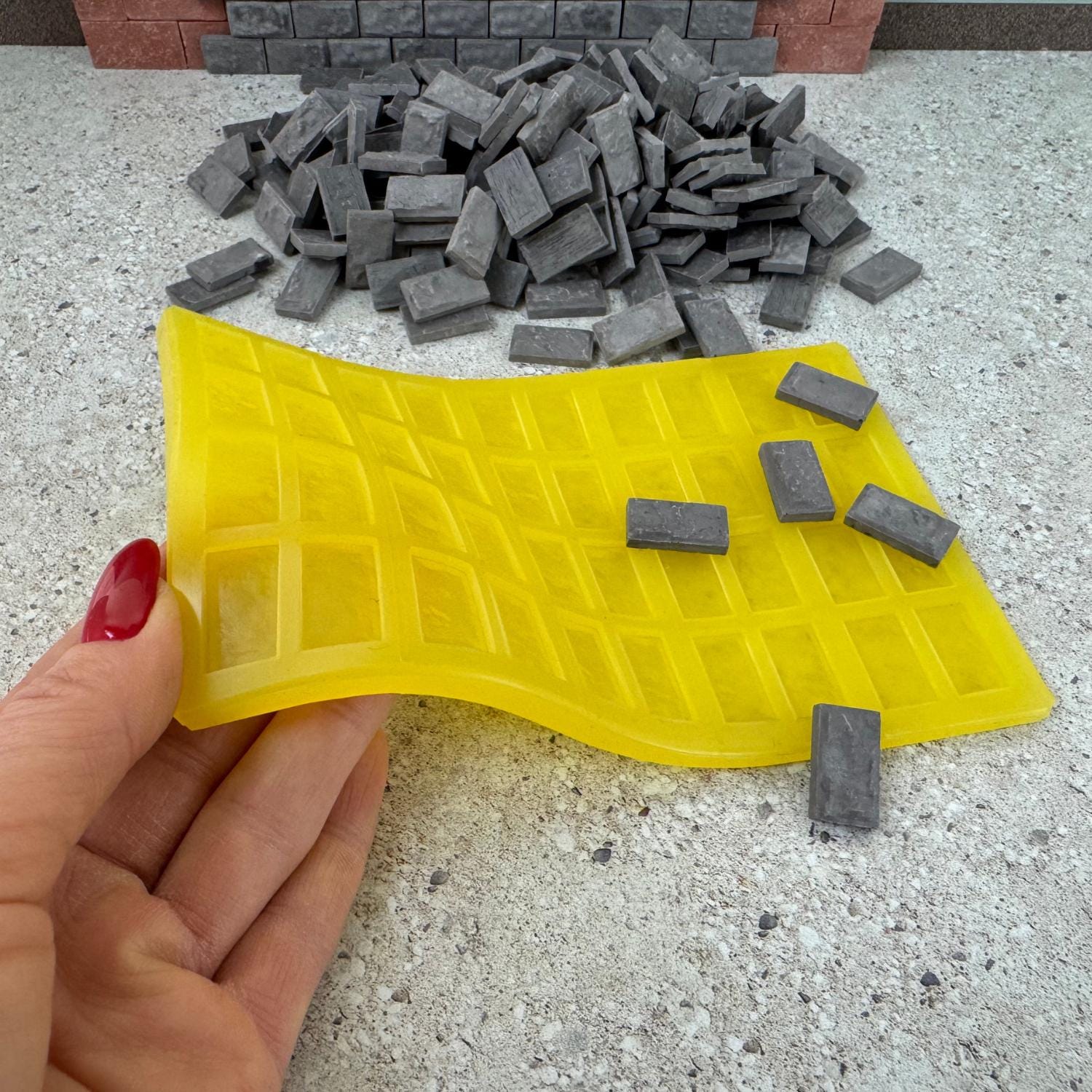 Silicone Mold: Mini Bricks for Crafts, 1/12 Scale Dollhouse Accessories ...