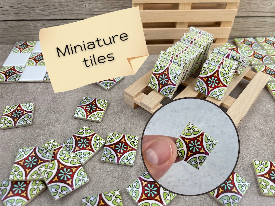 Dollhouse Tile Flooring, Miniature Ceramic Tiles for Realistic Floor, 1 ...
