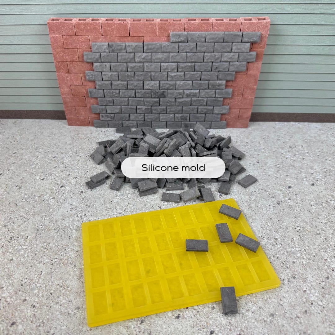 Silicone Mold: Mini Bricks for Crafts, 1/12 Scale Dollhouse Accessories ...