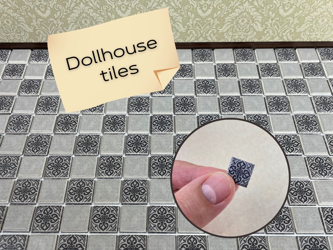 Dollhouse Tile Flooring, Hobby Miniatures Floor Tiles, Antique ...