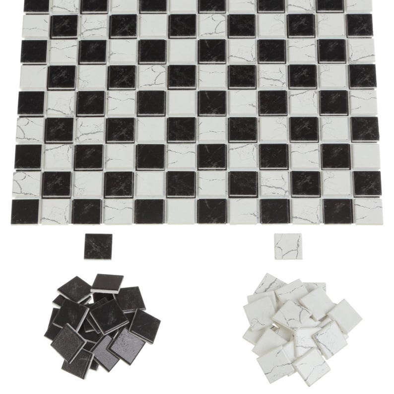 Miniature Dollhouse Flooring Tiles, 1:12 Scale Floor, Small Black and ...