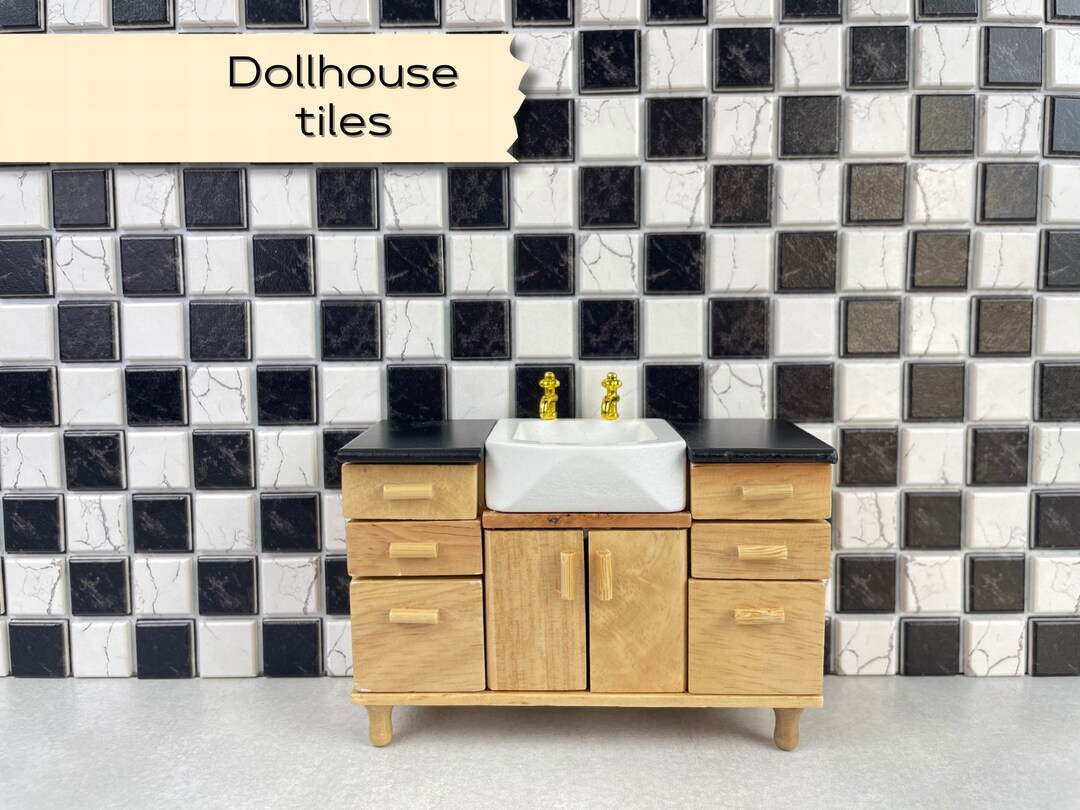 Dollhouse Tile Flooring, Hobby Miniatures Floor Tiles, Antique ...