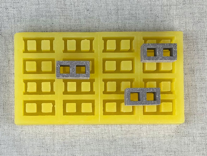 Silicone Mold, Miniature Cinder Block Mold, 1:12 Scale, Mini Bricks ...
