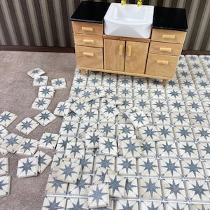 Dollhouse Tile Flooring, Hobby Miniatures Floor Tiles, Antique ...