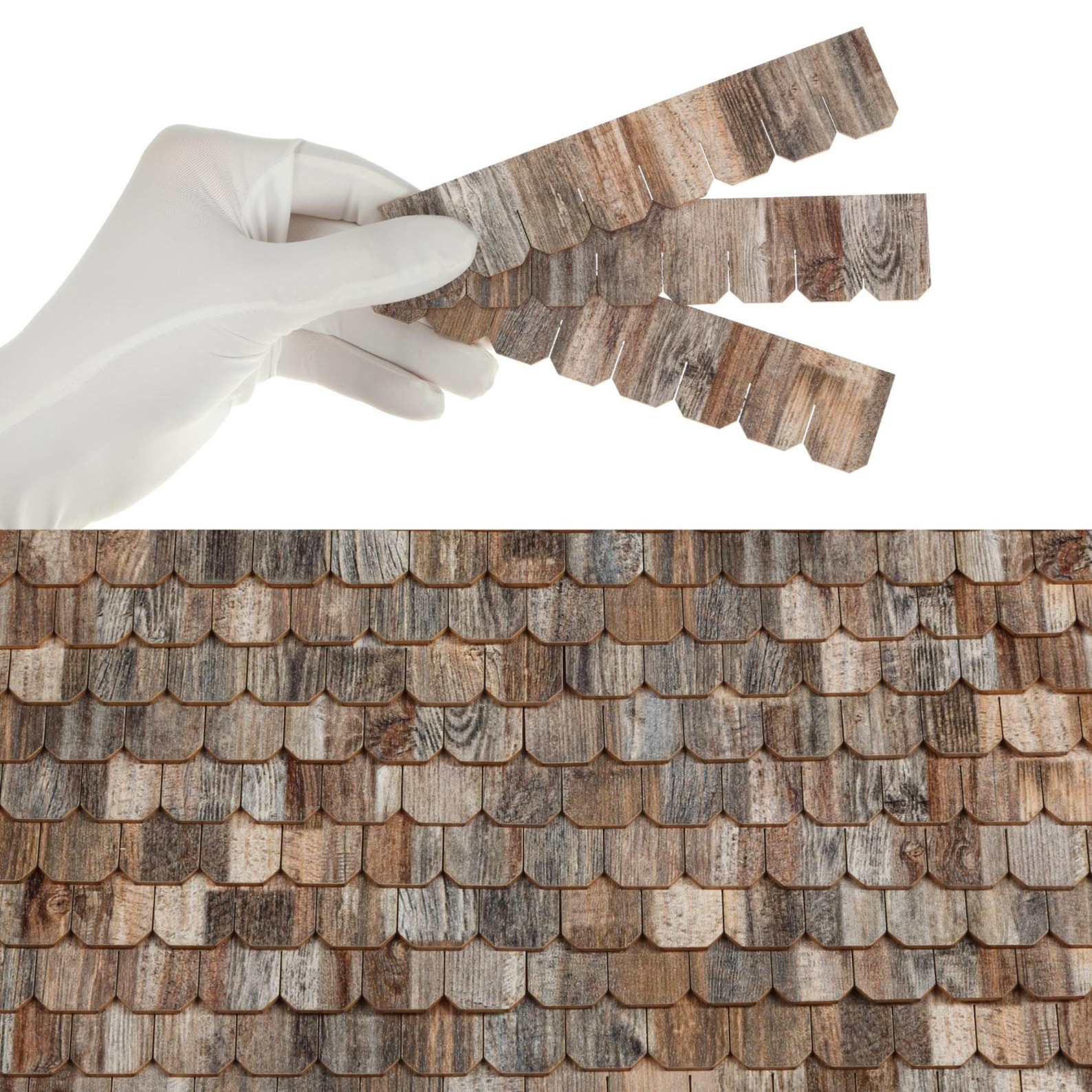 Dollhouse Wooden Roof Shingles, Authentic Miniature Roofing Tiles for a ...
