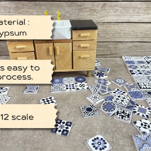 Dollhouse Tile Flooring, Hobby Miniatures Floor Tiles, Antique ...