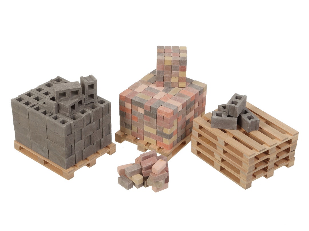 Mini Bricks With Pallet, 1:12 Scale, Perfect for Dioramas, Gifts for ...