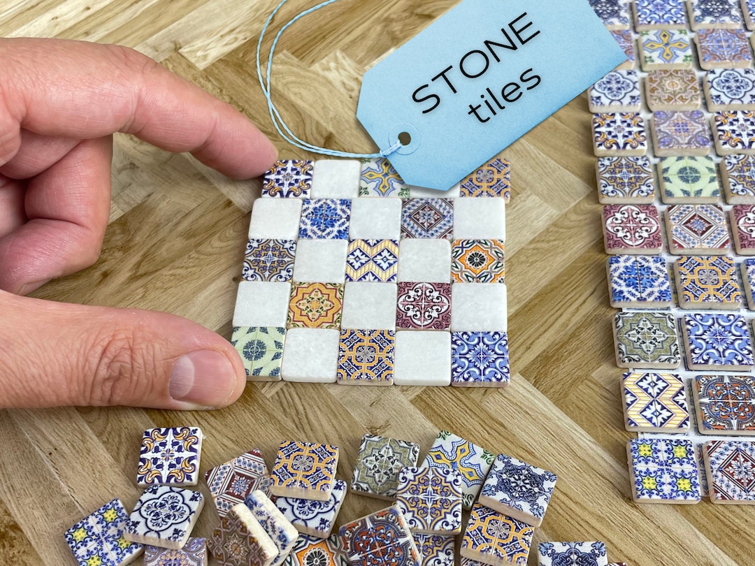 Small Stone Tiles for Use in Art Projects, Dollhouse Flooring, Mosaic ...