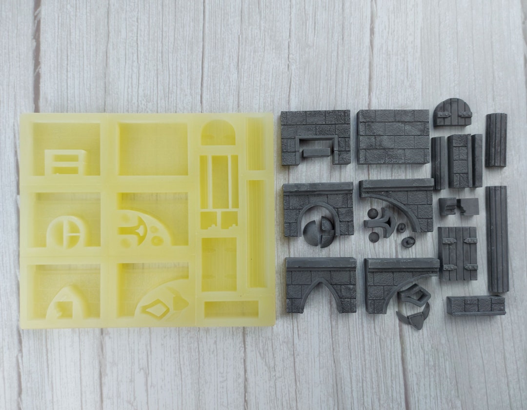 Gothic Temples Silicone Mold: Dnd Miniature Terrain, Dungeon Wall - Etsy