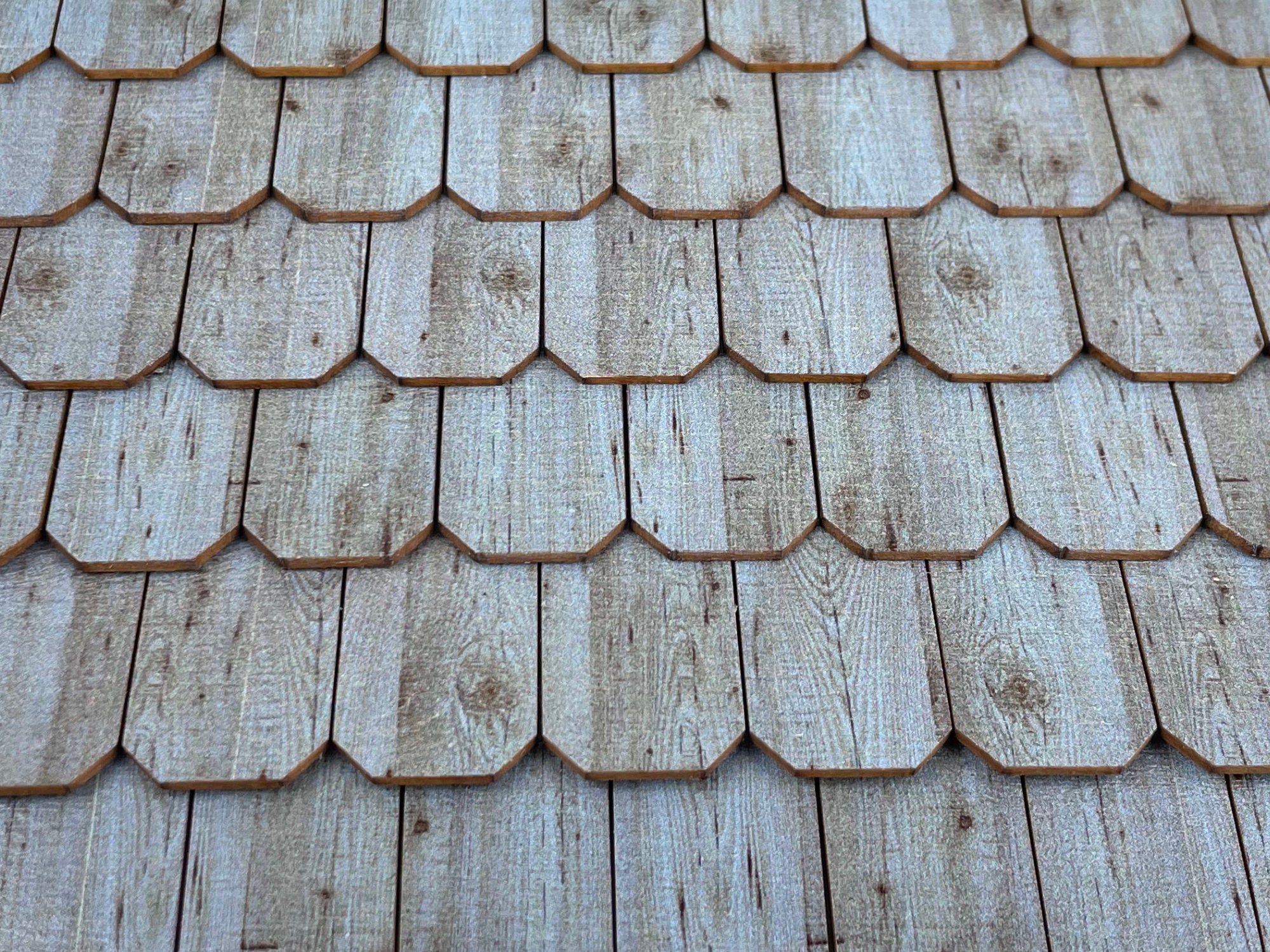Dollhouse Wooden Roof Shingles, Authentic Miniature Roofing Tiles for a ...