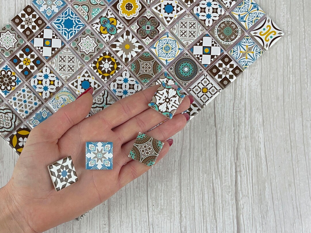 Miniature Ceramic Tiles, 1:12 Scale Small Square Tiles, Crafts Wall ...