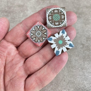 Miniature Ceramic Tiles, 1:12 Scale Small Square Tiles, Crafts Wall ...