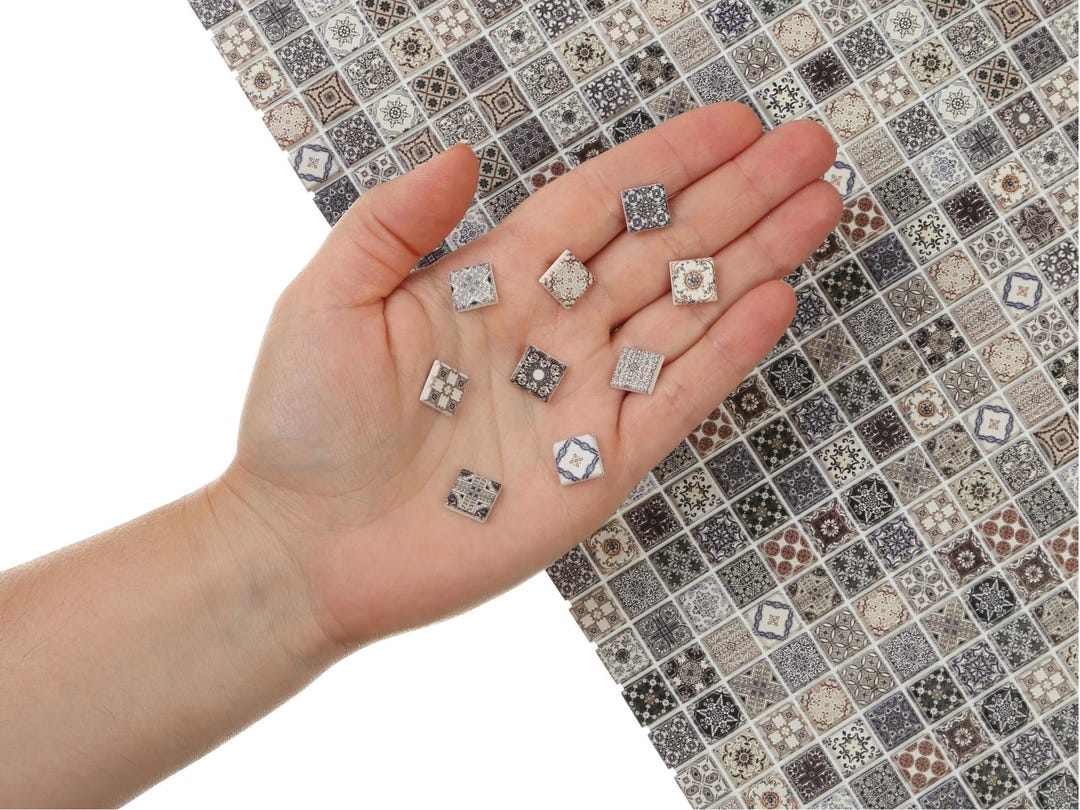 Dollhouse Flooring, Hobby Miniatures Floor Tiles, 1:24 Scale Small ...