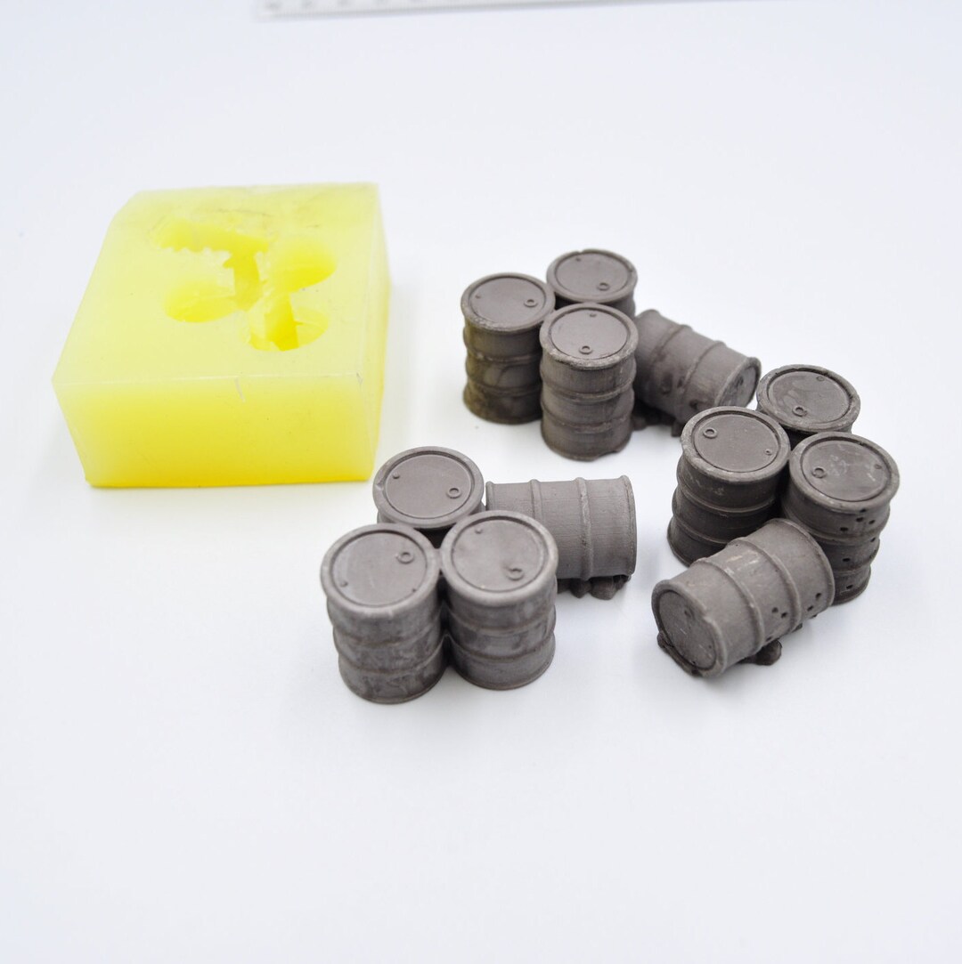 Silicone Mold, Barrels, Resin Barrel 28mm, Miniature Furniture for ...