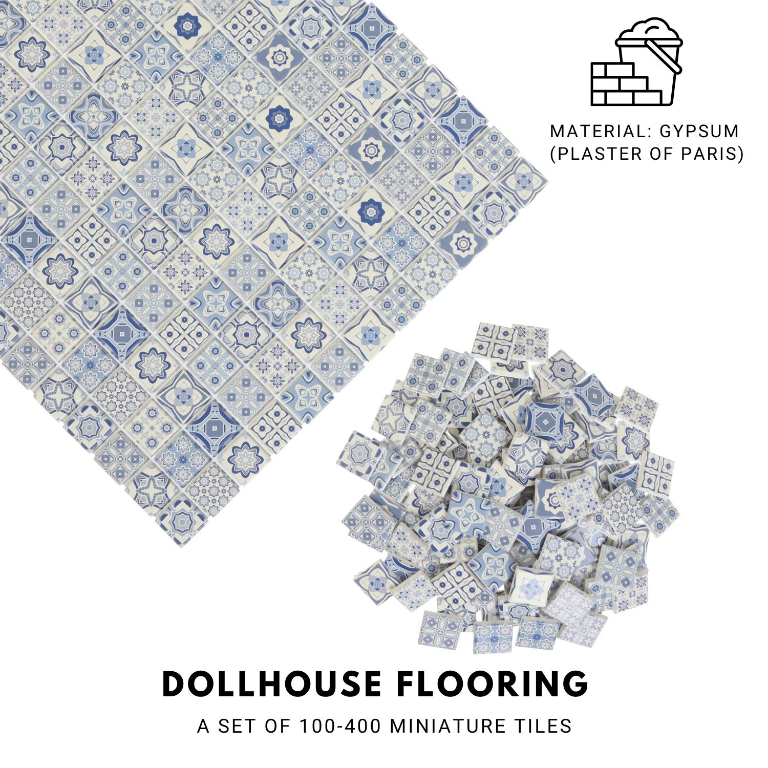 Dollhouse Tile Flooring, Hobby Miniatures Floor Tiles, 1:12 Scale Small ...