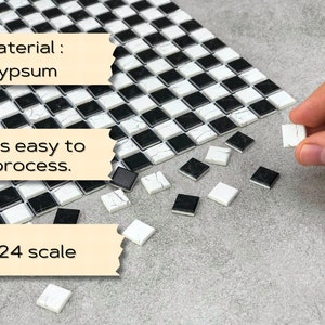 Dollhouse Tile Flooring, Hobby Miniatures Floor Tiles, 1:24 Scale Small ...