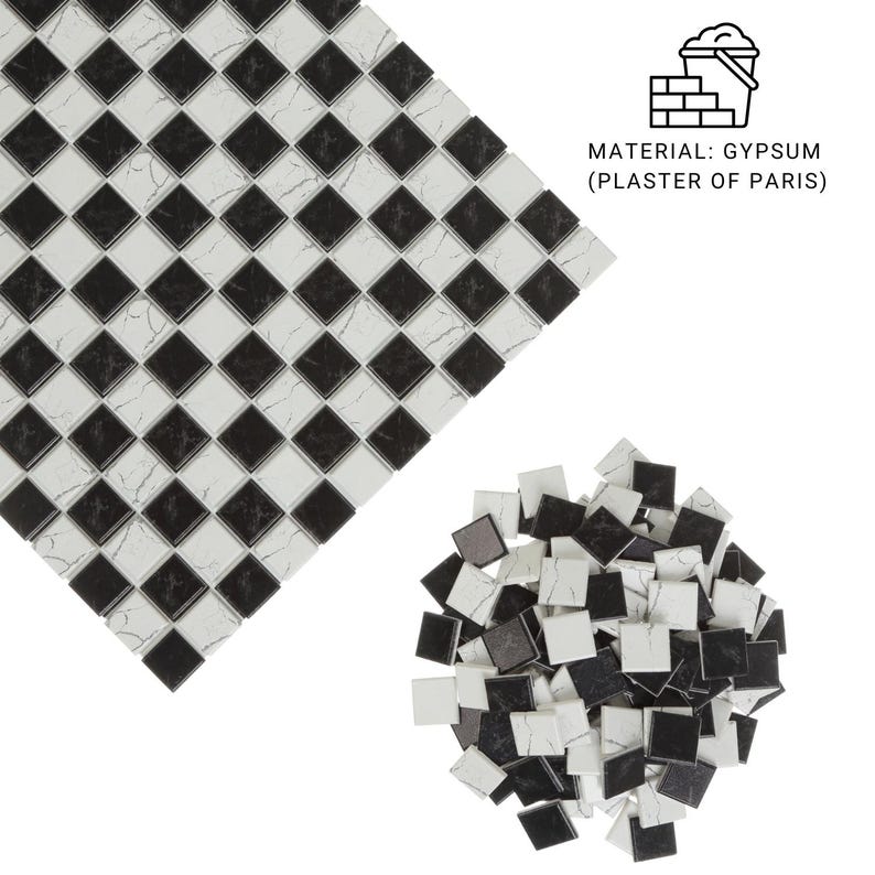 Miniature Dollhouse Flooring Tiles, 1:12 Scale Floor, Small Black and ...