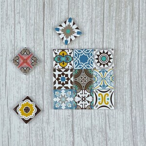 Miniature Ceramic Tiles, 1:12 Scale Small Square Tiles, Crafts Wall ...