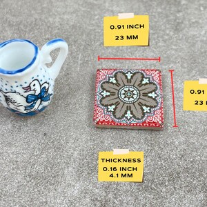 Miniature Ceramic Tiles, 1:12 Scale Small Square Tiles, Crafts Wall ...