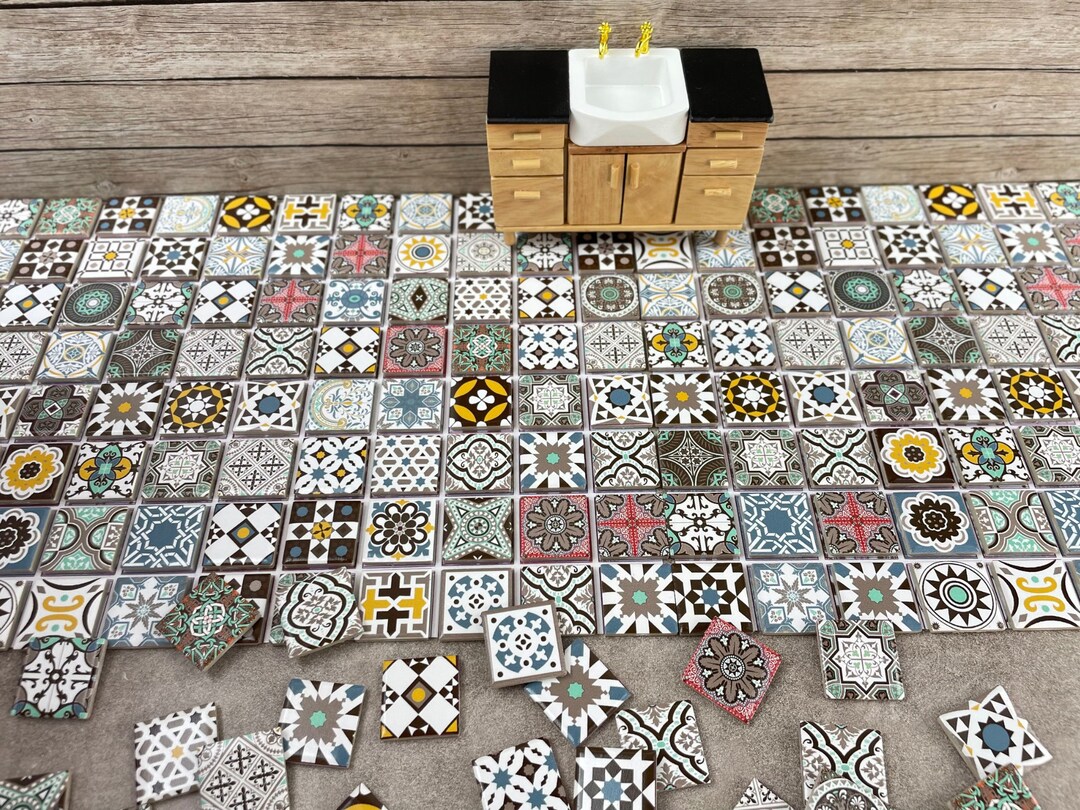Dollhouse Tile Flooring, Miniature Ceramic Tiles for Realistic Floor, 1 ...