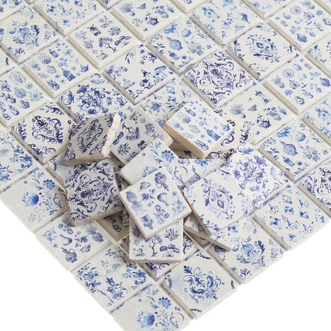 Miniature Stone Tiles, Crafts Wall Mosaics, 1:12 Scale Small Square ...