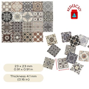 Miniature Stone Tiles, Crafts Wall Mosaics, 1:12 Scale Small Square ...