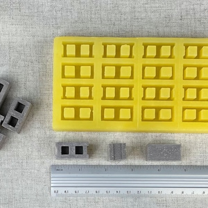 Silicone Mold, Miniature Cinder Block Mold, 1:12 Scale, Mini Bricks ...