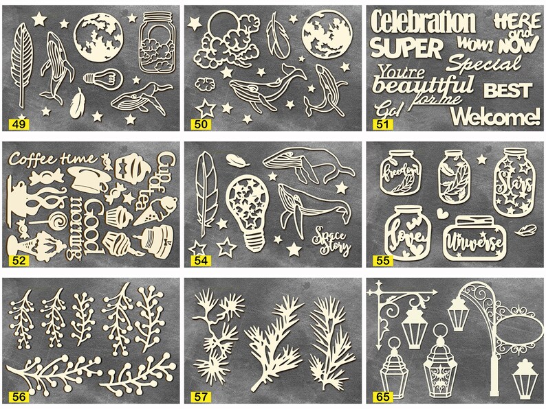 Chipboard/chipboard Pieces in Sets/paper for Scrapbooking/chip Board ...