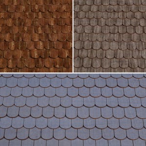 Dollhouse Wooden Roof Shingles, Authentic Miniature Roofing Tiles for a ...