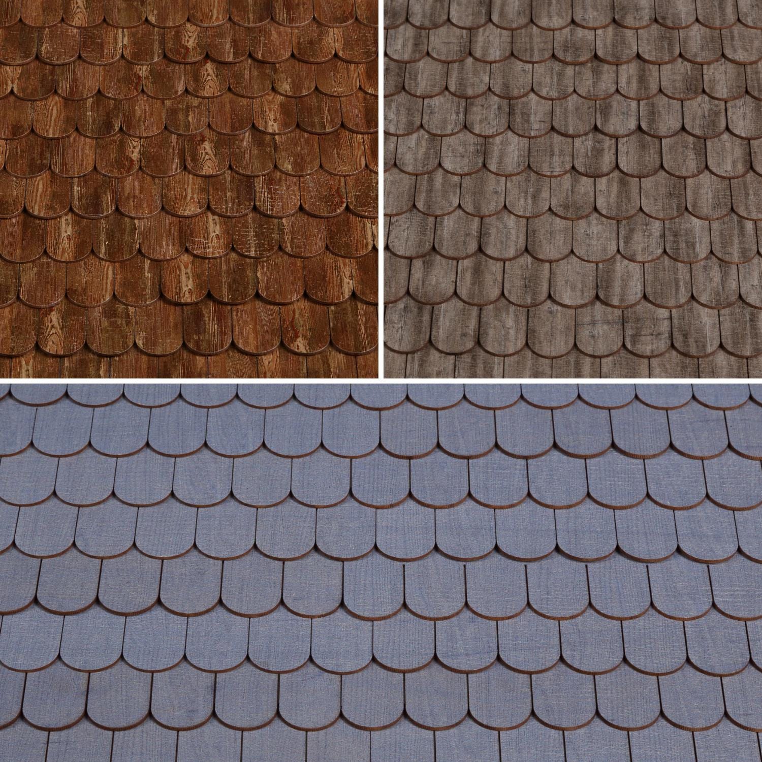 Dollhouse Wooden Roof Shingles, Authentic Miniature Roofing Tiles for a ...