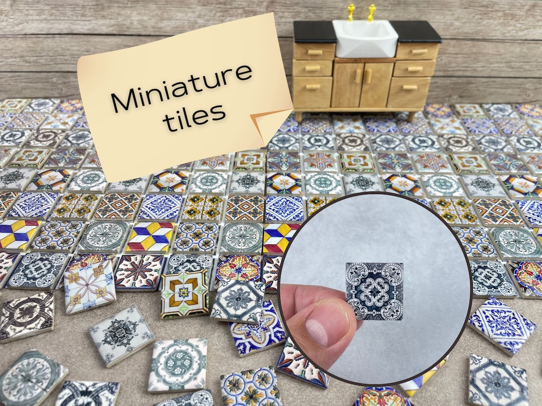 Dollhouse Tile Flooring, Miniature Ceramic Tiles for Realistic Floor, 1 ...