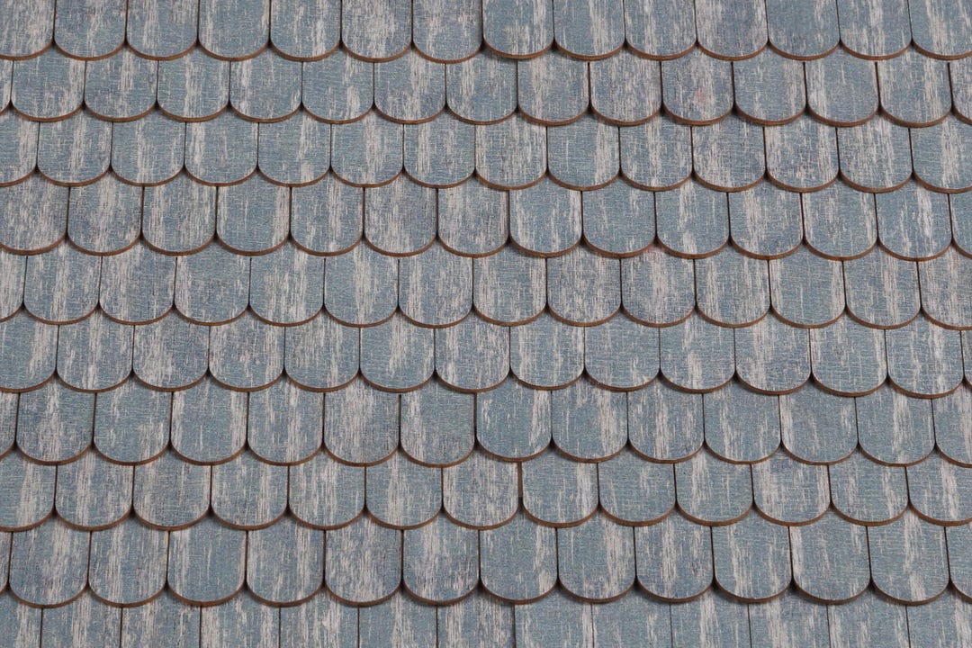 Dollhouse Wooden Roof Shingles, Authentic Miniature Roofing Tiles for a ...