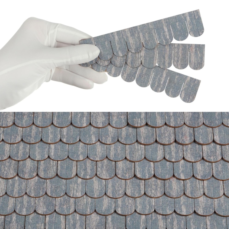 Dollhouse Wooden Roof Shingles, Authentic Miniature Roofing Tiles for a ...
