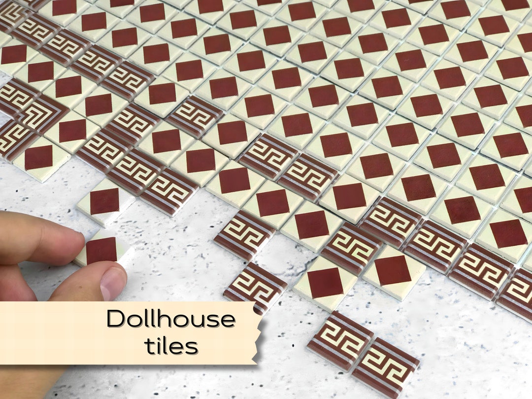Dollhouse Tile Flooring, Hobby Miniatures Floor Tiles, Antique ...