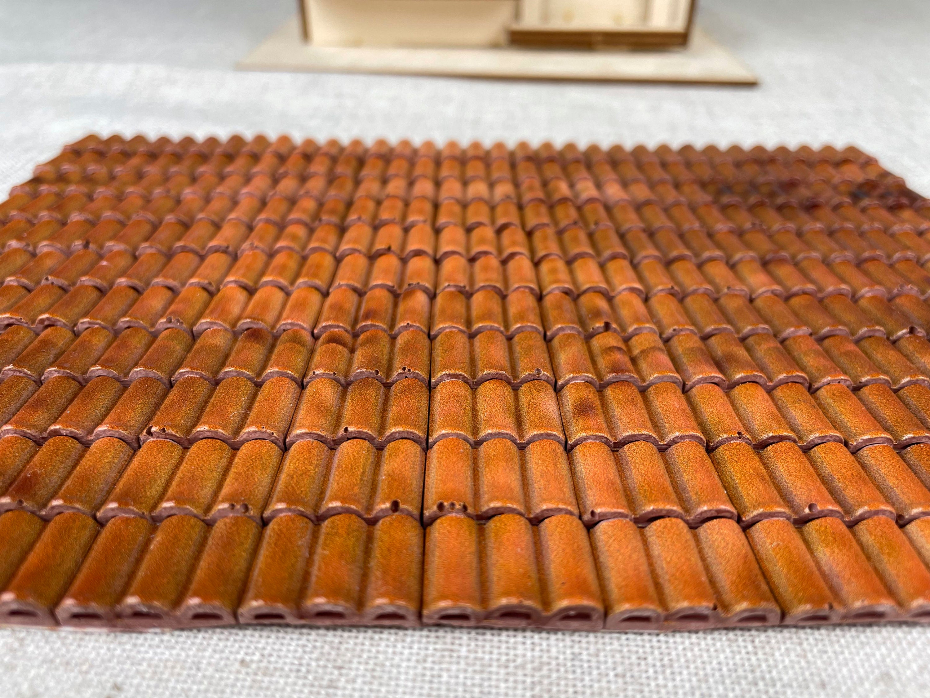Miniature Roof Tiles, Dollhouse Diorama Building, Scale 1:24 - Etsy