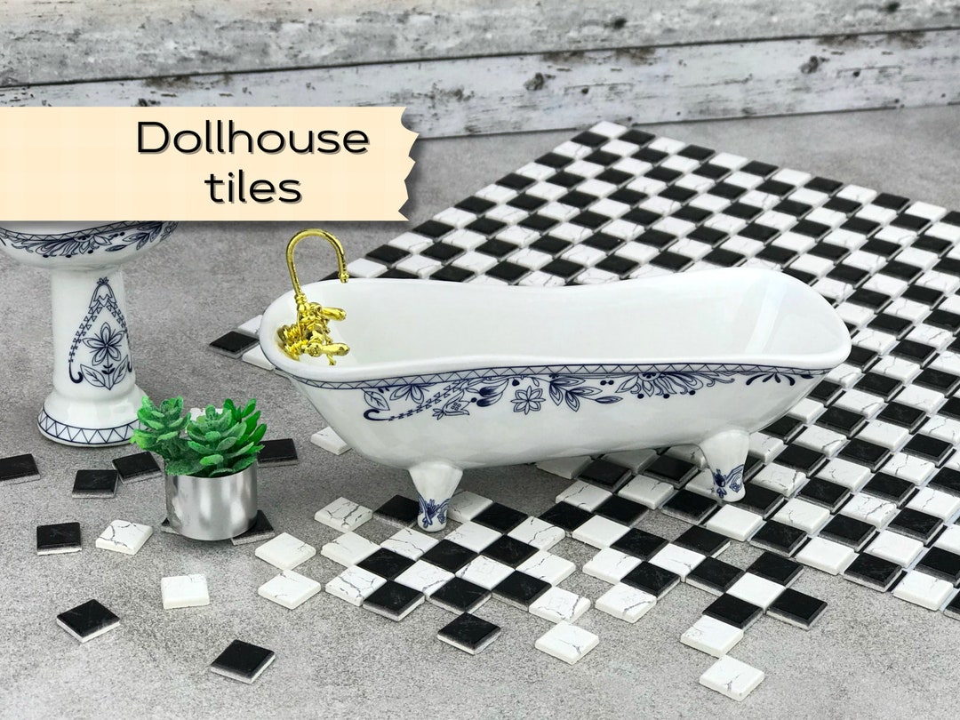 Dollhouse Tile Flooring, Hobby Miniatures Floor Tiles, Antique ...