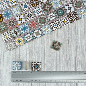 Miniature Ceramic Tiles, 1:12 Scale Small Square Tiles, Crafts Wall ...