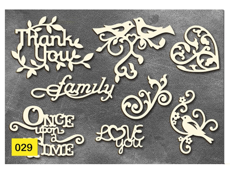 Chipboard/chipboard Pieces in Sets/paper for Scrapbooking/chip - Etsy